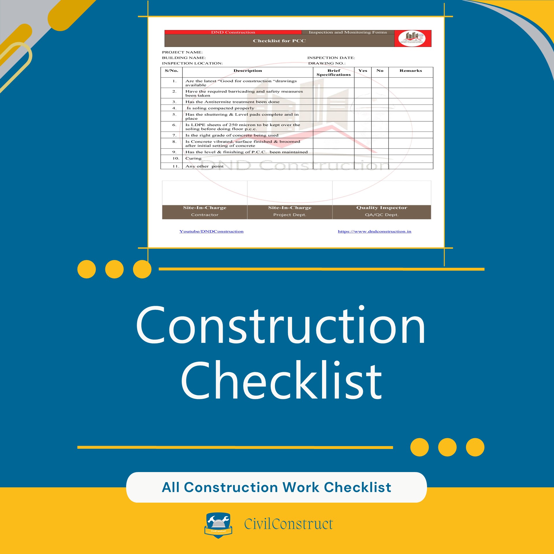 Construction Checklist Archives - Civil Construct