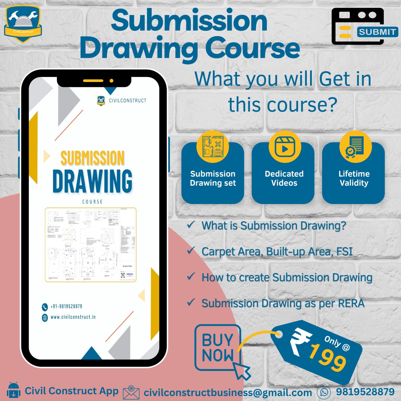 Submission Drawing Course with AutoCAD Drawing - Civil Construct